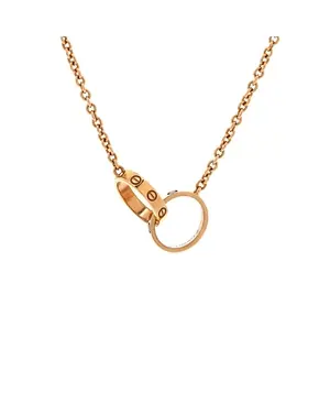 CARTIER Love Interlocking Necklace 18k Rose Gold, 17.25 - Pink