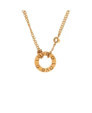 CARTIER 2 Diamonds Love Pendant Necklace 18k And Diamonds, 16.5 - Gold