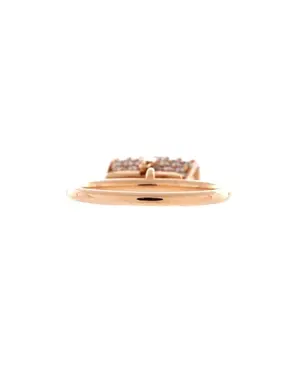Hermès Kelly Amulette Ring 18k Rose Gold With Pave Diamonds