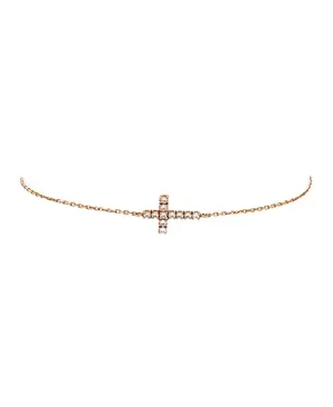 CARTIER Symbols Cross Bracelet 18k Rose Gold With Diamonds - Pink