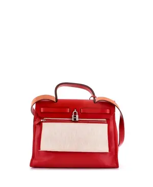 Hermès 31 Herbag Zip Berline Vache Canvas And Leather
