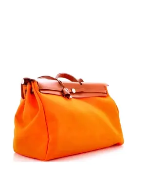 Hermès Herbag Cabine Toile And Leather - Orange