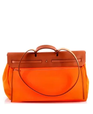 Hermès Herbag Cabine Toile And Leather - Orange