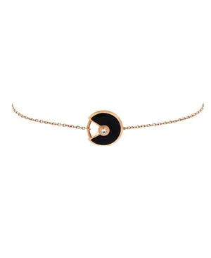 CARTIER Xs Amulette De Bracelet 18k Rose Gold With Diamond And Onyx - Pink
