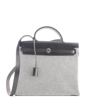 Hermès 31 Herbag Zip Criss Viking Toile And Leather - Black