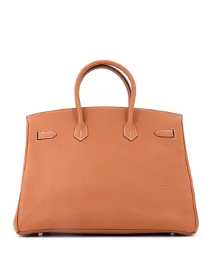 Hermès Birkin 35 Handbag Brown Fjord With Palladium Hardware - Gold