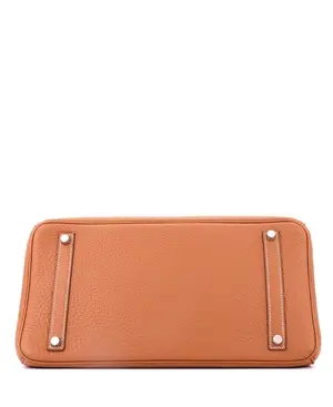 Hermès Birkin 35 Handbag Brown Fjord With Palladium Hardware - Gold