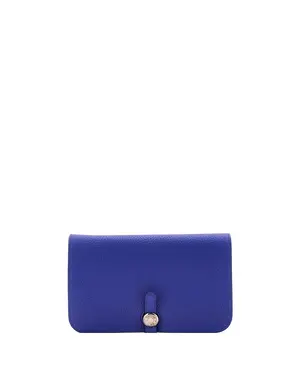 Hermès Dogon Duo Combined Wallet Leather - Blue
