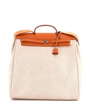 Hermès Gm Herbag Toile And Leather - Neutral