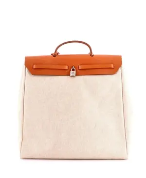 Hermès Gm Herbag Toile And Leather - Neutral