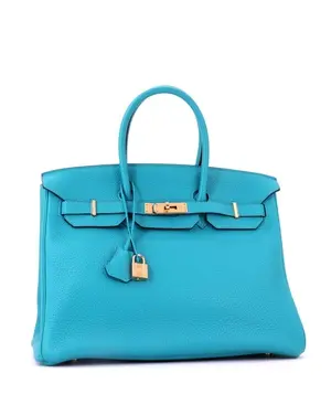 Hermès Birkin 35 Handbag Blue Togo With Gold Hardware - Turquoise
