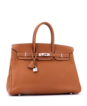 Hermès Birkin 35 Handbag Brown Togo With Palladium Hardware - Gold