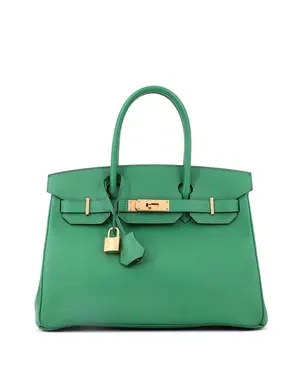 Hermès Birkin 30 Handbag Green Epsom With Gold Hardware - Cactus