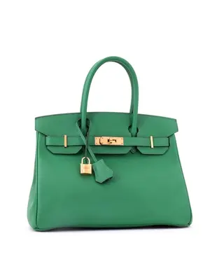 Hermès Birkin 30 Handbag Green Epsom With Gold Hardware - Cactus