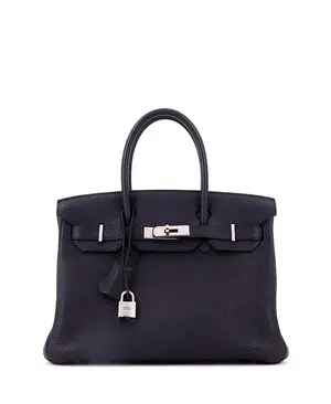Hermès Birkin 30 Handbag Black Fjord With Palladium Hardware - Noir