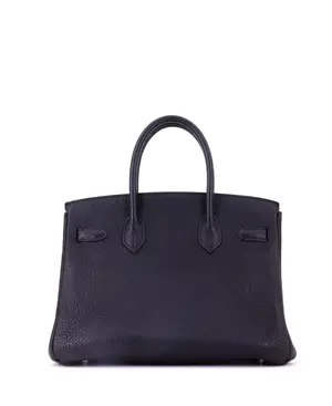 Hermès Birkin 30 Handbag Black Fjord With Palladium Hardware