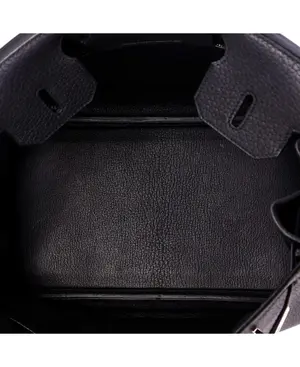 Hermès Birkin 30 Handbag Black Fjord With Palladium Hardware