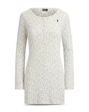 Polo Ralph Lauren Pretty Pointelle Cotton Long Sleeve Sleep Kaftan