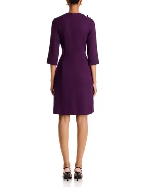 Rickie Freeman For Teri Jon 3d Flower Boucle A Line Dress
