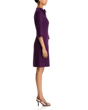 Rickie Freeman For Teri Jon 3d Flower Boucle A Line Dress