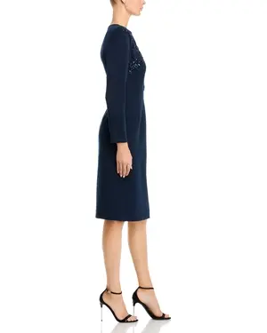 Rickie Freeman For Teri Jon Sequin Floral Applique Sheath Dress