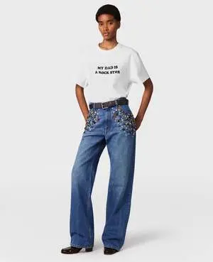 Stella McCartney Crystal-embellished Straight-leg Jeans