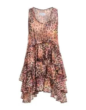 GAELLE PARIS Mini Dress Camel Size Polyester