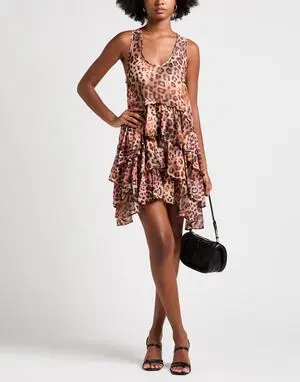 GAELLE PARIS Mini Dress Camel Size Polyester
