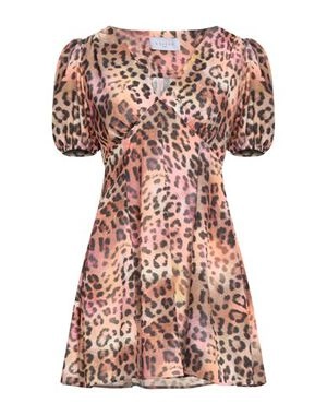 GAELLE PARIS Mini Dress Camel Size Polyester - Beige