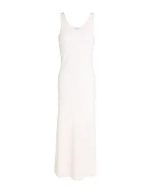 Max Mara Maxi Dress Khaki Size Virgin Wool - White