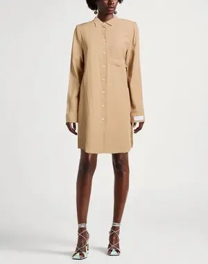GAELLE PARIS Mini Dress Camel Size Viscose, Linen - Beige