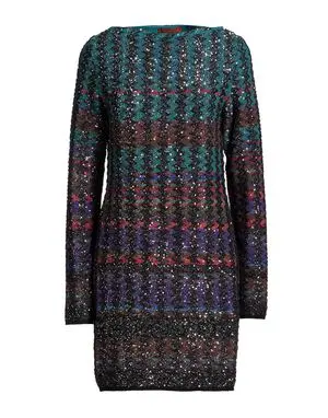 Missoni Mini Dress Deep Teal Size Polyamide, Viscose, Polyester