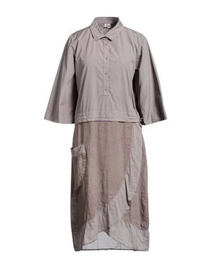 European Culture Midi Dress Size Cotton, Linen, Lycra - Grey
