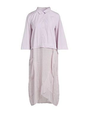 European Culture Midi Dress Size Cotton, Linen, Lycra - Grey
