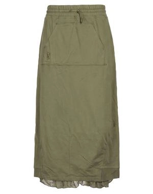 European Culture Midi Skirt Military Size Cotton, Elastane - Green
