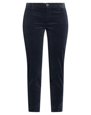 120% Lino Woman Pants Navy Size 2 Cotton, Elastane Navy