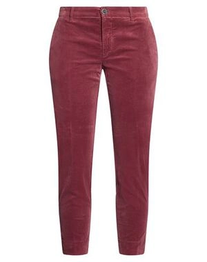 120% Lino Woman Pants Navy Size 2 Cotton, Elastane Red