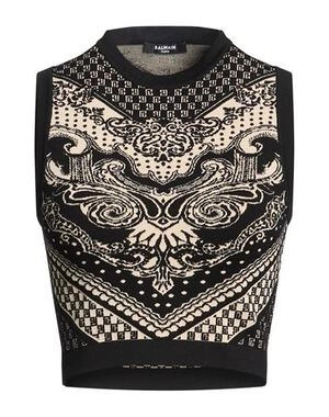 Balmain Top Size Merino Wool, Viscose, Polyamide, Elastane - Black