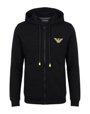 Emporio Armani Man Sweatshirt Military Green Size M Cotton, Polyester Black
