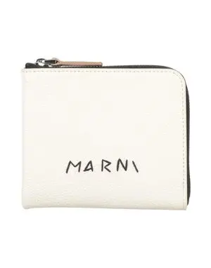 Marni Cardholder Ivory Cow Leather, Ovine Leather
