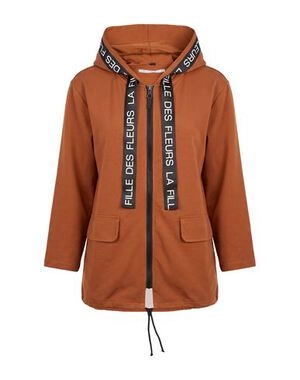 LA FILLE DES FLEURS Woman Jacket Sage Green Size 4 Polyester Brown