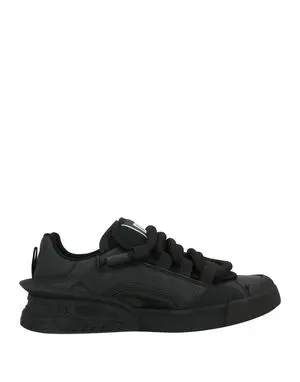 Dolce & Gabbana Snk Sneakers Size Calfskin, Viscose, Polyester, Lambskin, Polyurethane - Black