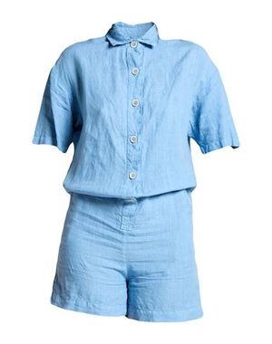 120% Lino Playsuit Size Linen - Blue
