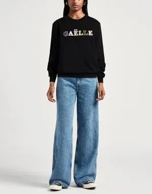 GAELLE PARIS Sweatshirt Size Cotton, Polyester, Elastane - Black
