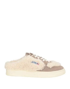 AUTRY Sneakers Taupe Size Leather, Shearling - Grey