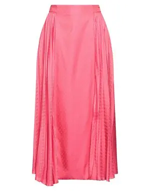 Balmain Midi Skirt Fuchsia Size Silk, Viscose