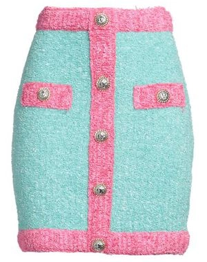 Balmain Mini Skirt Turquoise Size Cotton, Viscose, Polyamide, Polyester - Blue