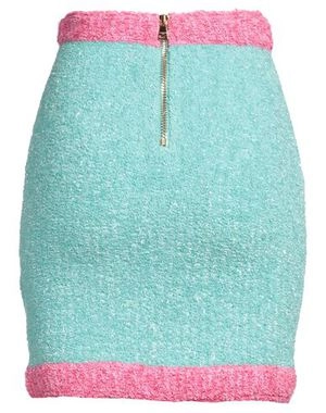 Balmain Mini Skirt Turquoise Size Cotton, Viscose, Polyamide, Polyester