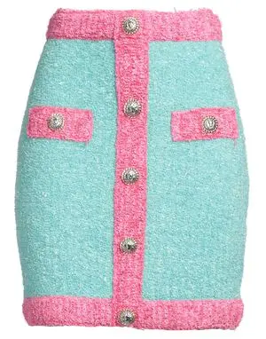 Balmain Mini Skirt Turquoise Size Cotton, Viscose, Polyamide, Polyester