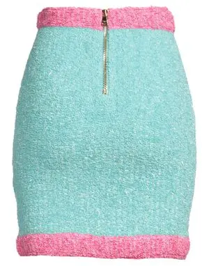 Balmain Mini Skirt Turquoise Size Cotton, Viscose, Polyamide, Polyester